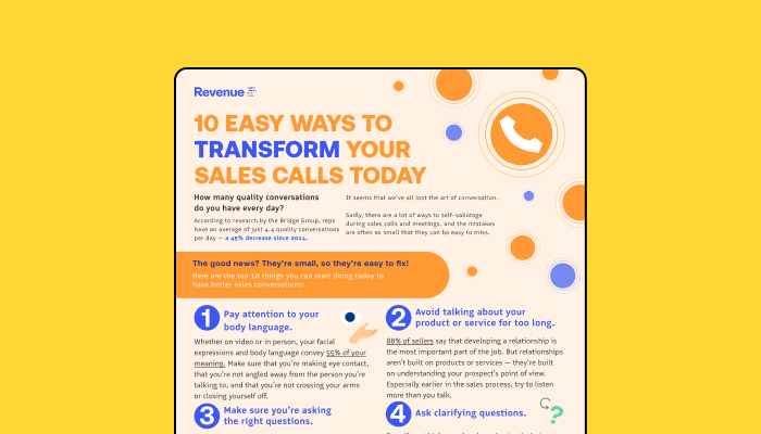 10 Easy Ways to Transform Your Sales Calls Today | Infographic