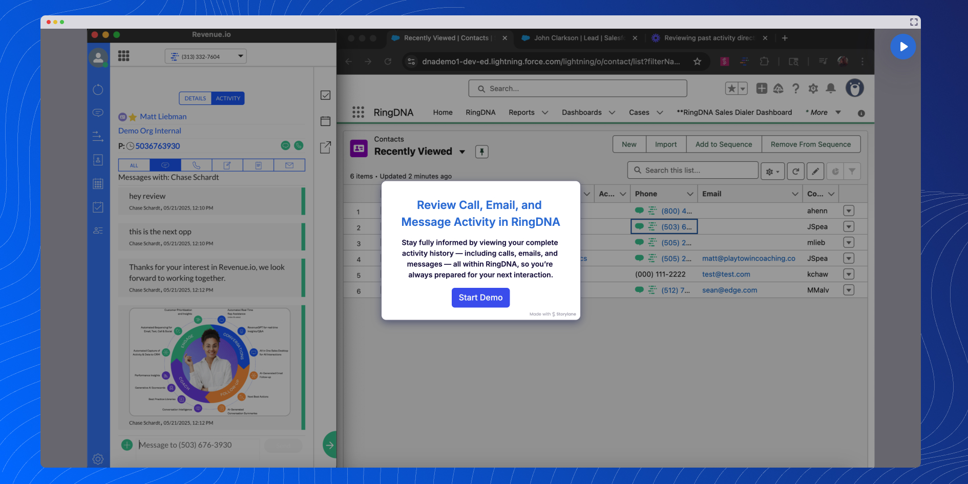 How to Review Call, Email, and Message Activity in RingDNA | Interactive Demo
